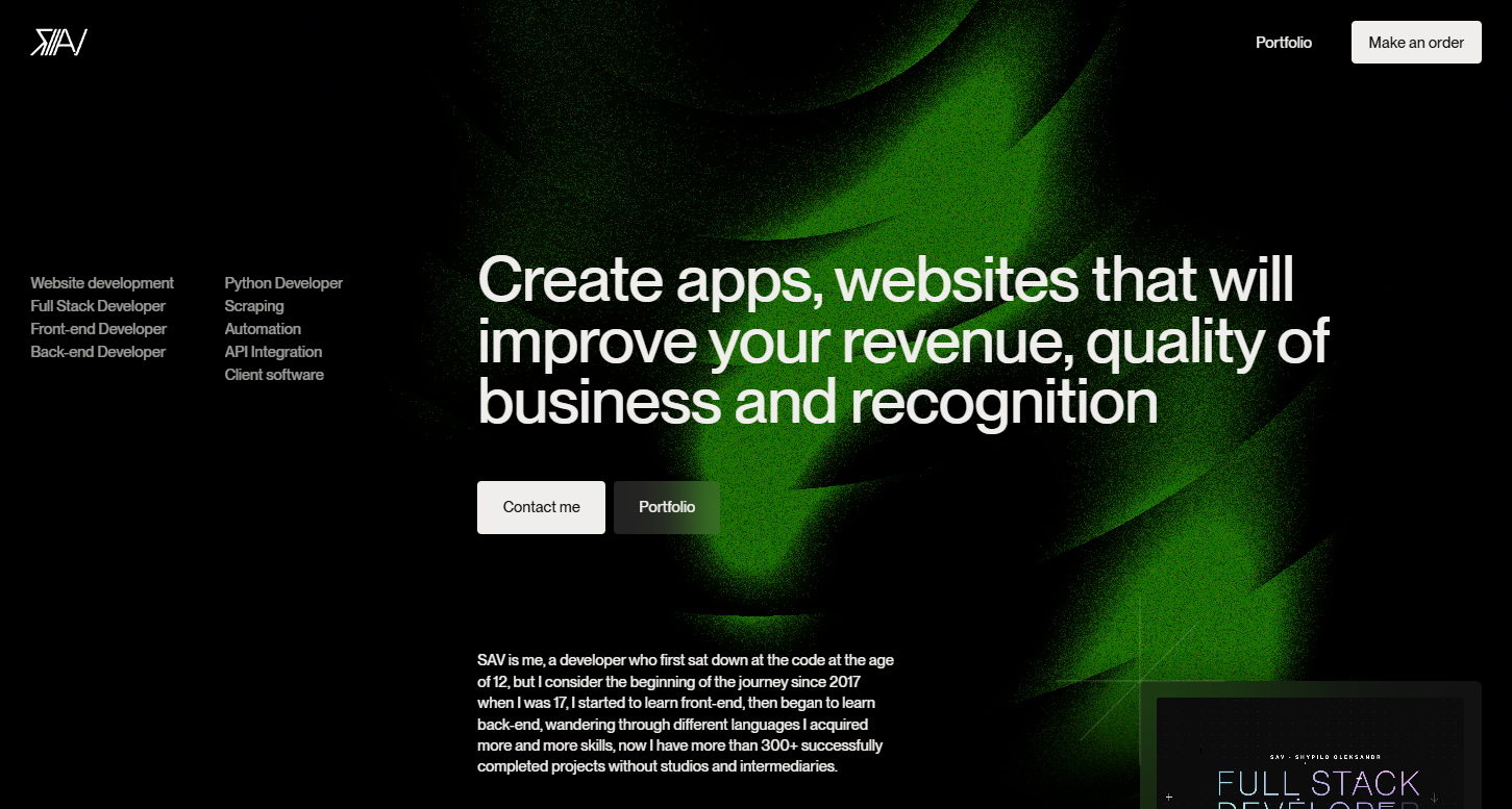 SAV - Shypilo Oleksandr Full Stack & Python Automation Developer